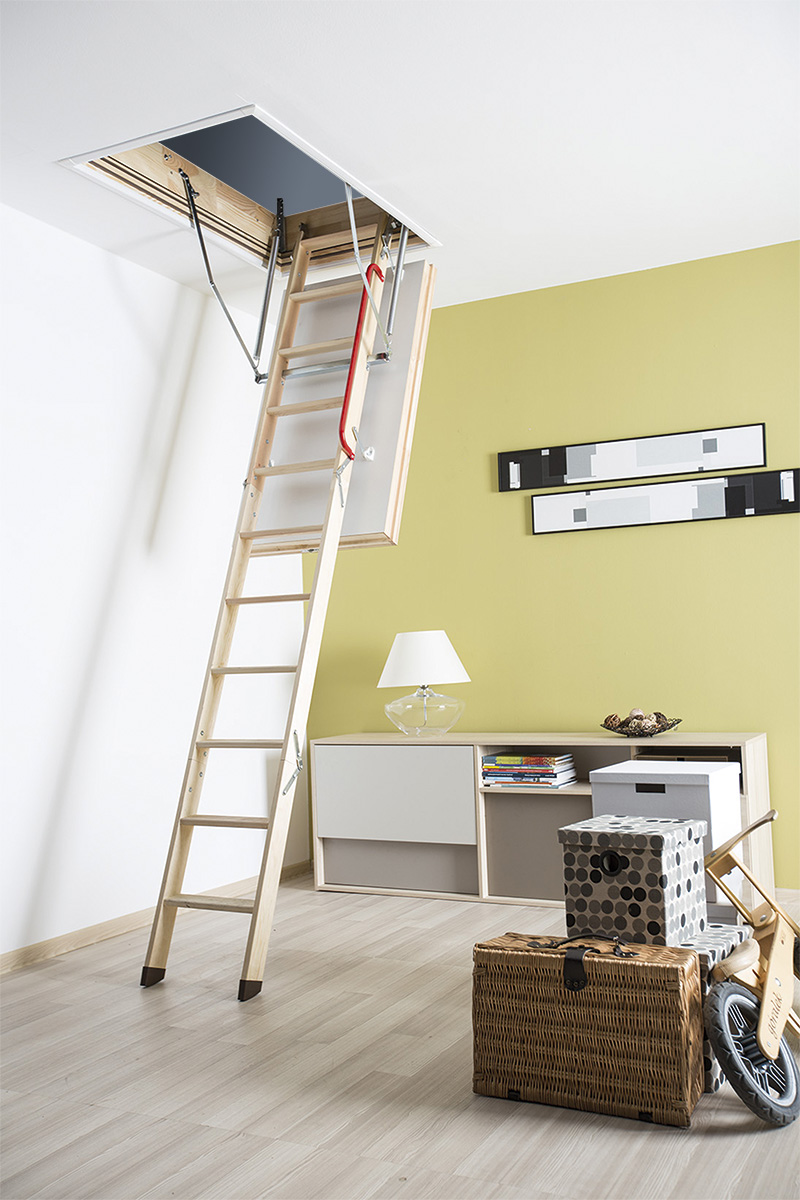 FAKRO Wooden folding highly insulated loft ladders - options - LWT, LTK ...